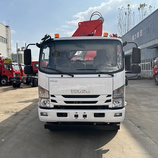 ISUZU 700P folding arm crane with flatbed dropside 14ft_Chengli